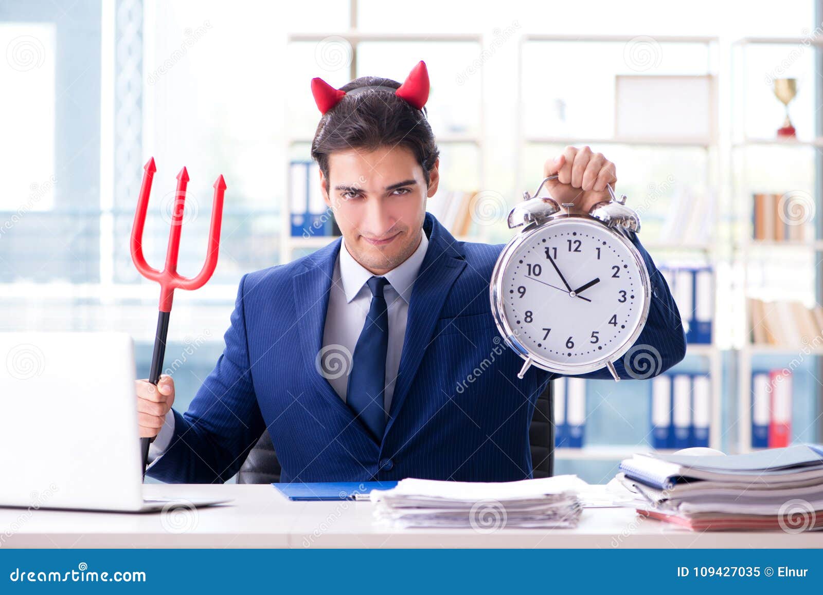 The Devil Angry Businessman in the Office Stock Image - Image of ...