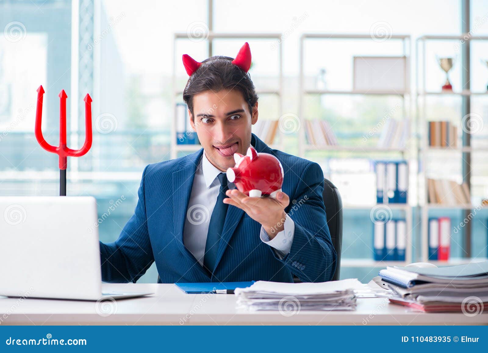 The Devil Angry Businessman in the Office Stock Image - Image of boss ...