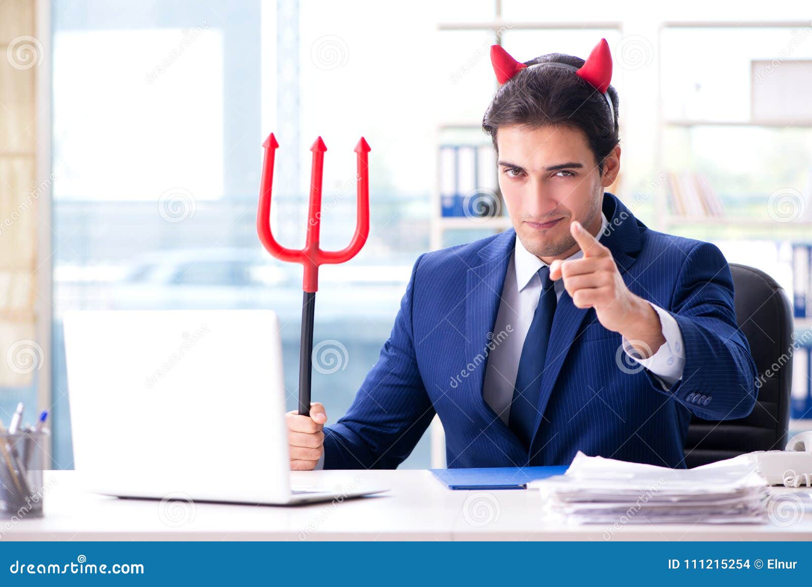 The Devil Angry Businessman in the Office Stock Photo - Image of hell ...