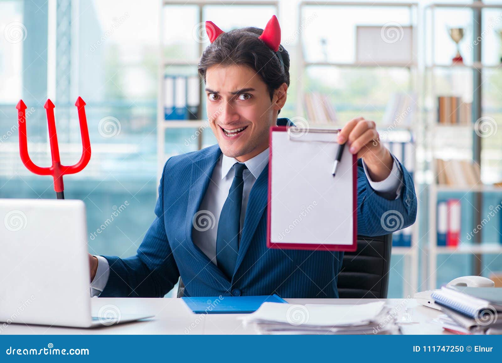 The Devil Angry Businessman in the Office Stock Photo - Image of demon ...