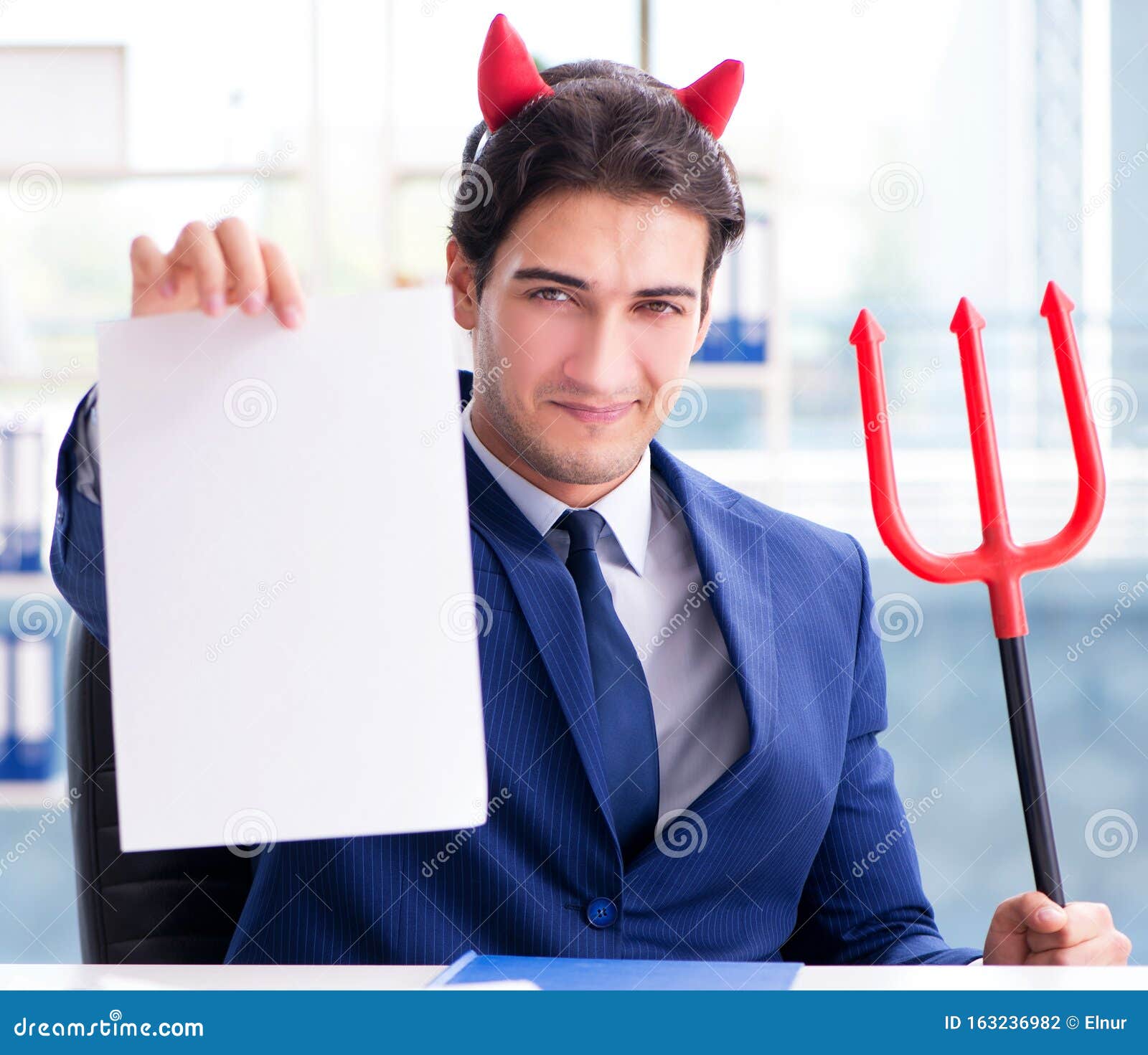 Devil Angry Businessman in the Office Stock Photo - Image of evil ...