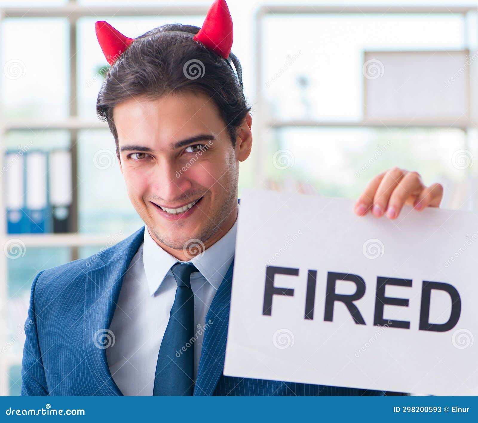 Devil Angry Businessman in the Office Stock Image - Image of male ...