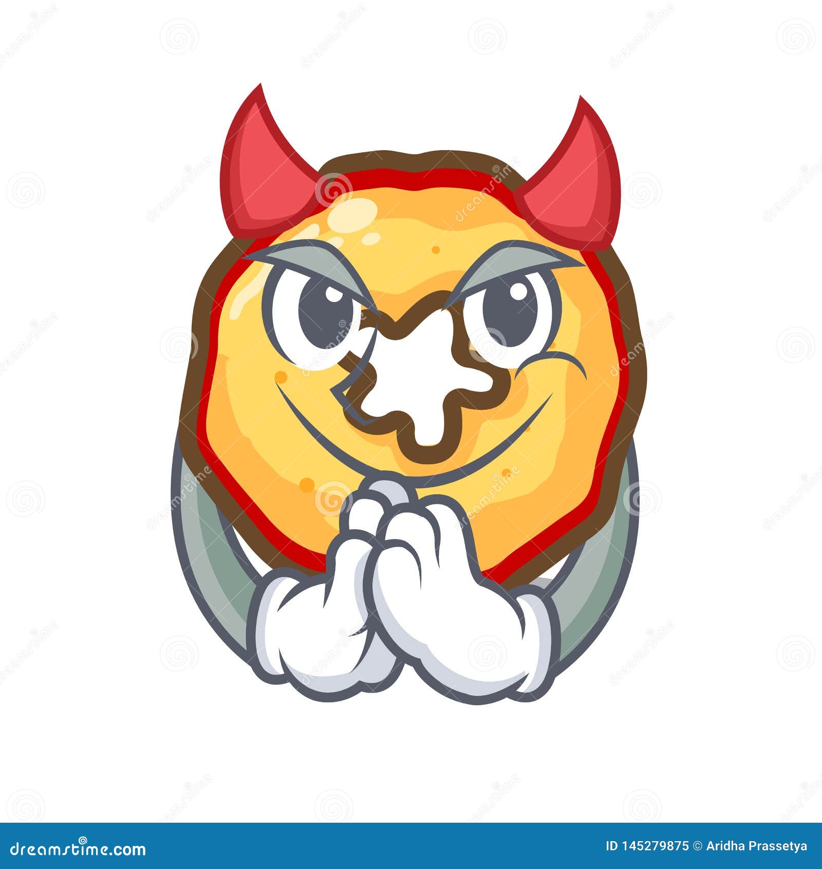 Devil Apple Chips Presented on Character Boards Stock Vector ...