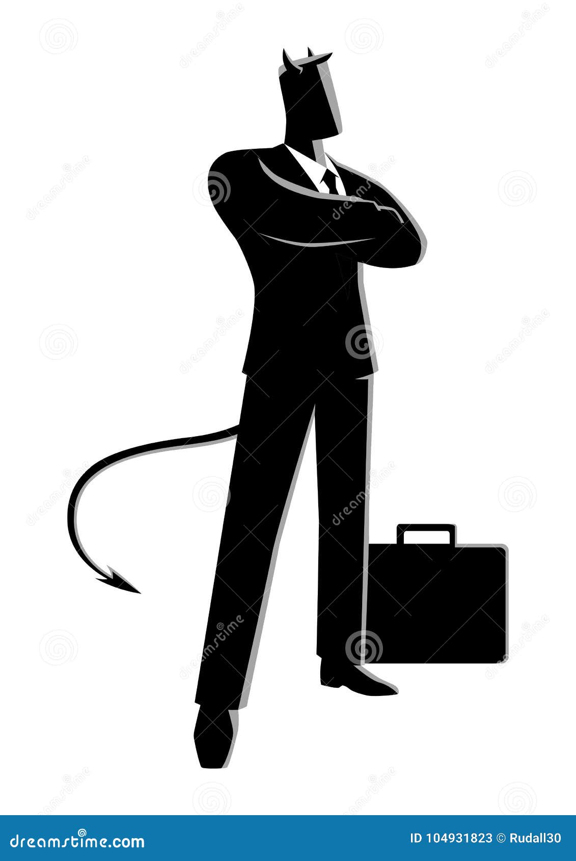 Devil as a businessman stock vector. Illustration of simple - 104931823