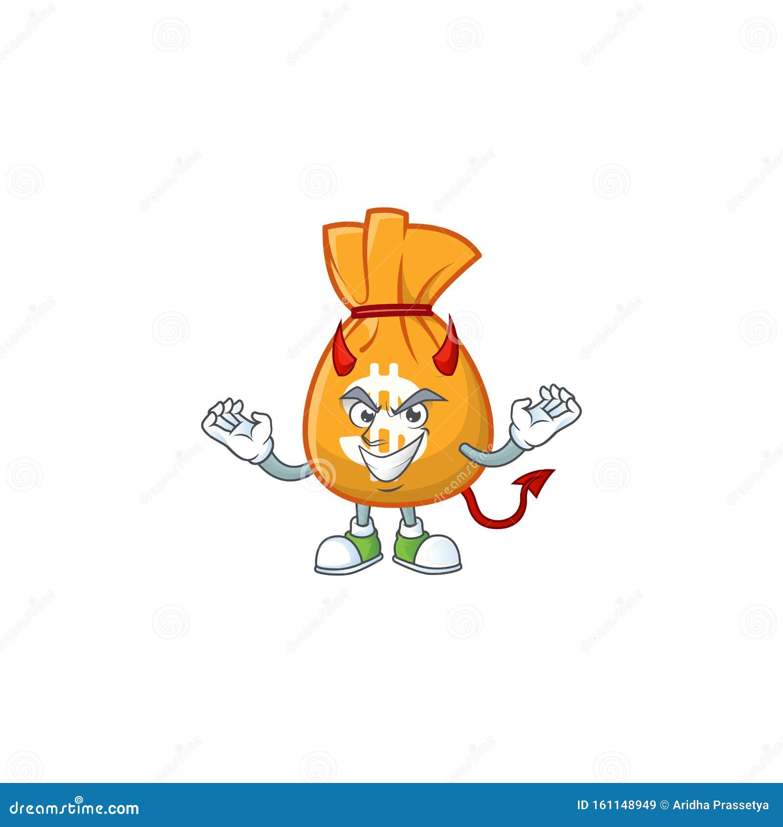 Devil the Bag of Money for Saving Stock Vector - Illustration of credit ...
