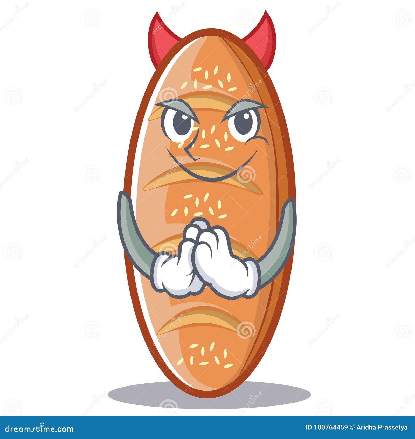 Devil Baked Bread Character Cartoon Stock Vector - Illustration of ...