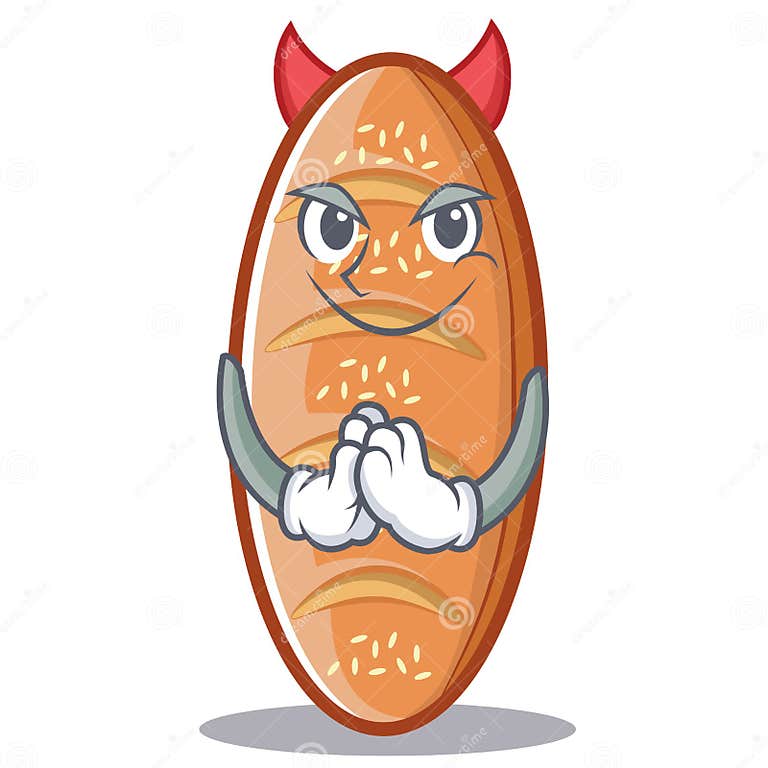 Devil Baked Bread Character Cartoon Stock Vector - Illustration of ...