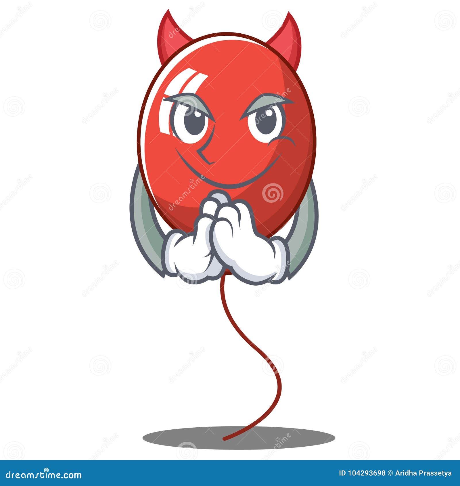 Devil Balloon Character Cartoon Style Stock Vector - Illustration of ...