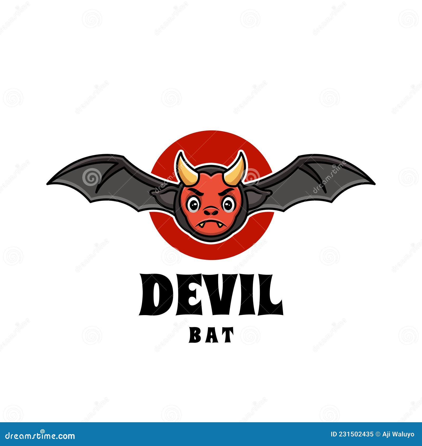 Devil Bat Halloween Cartoon Stock Illustration - Illustration of ...