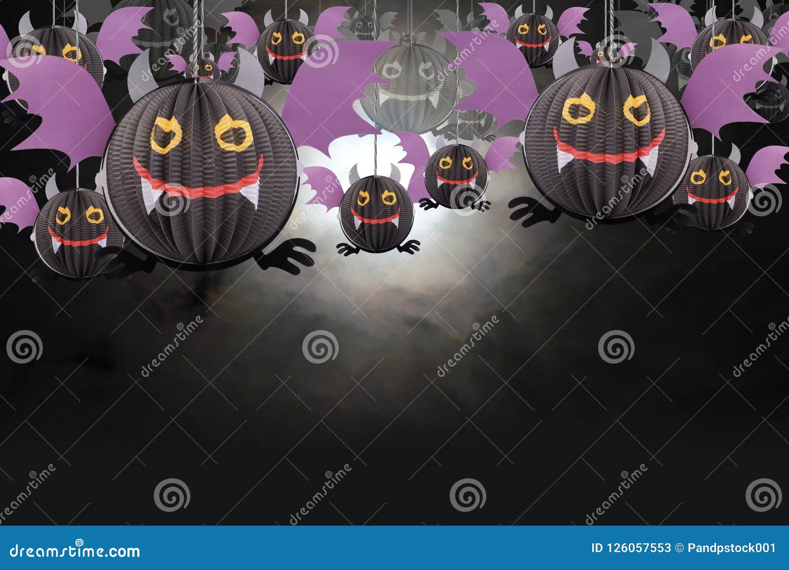 Devil Bat Hanging Mobile in Halloween Night. Stock Image - Image of ...