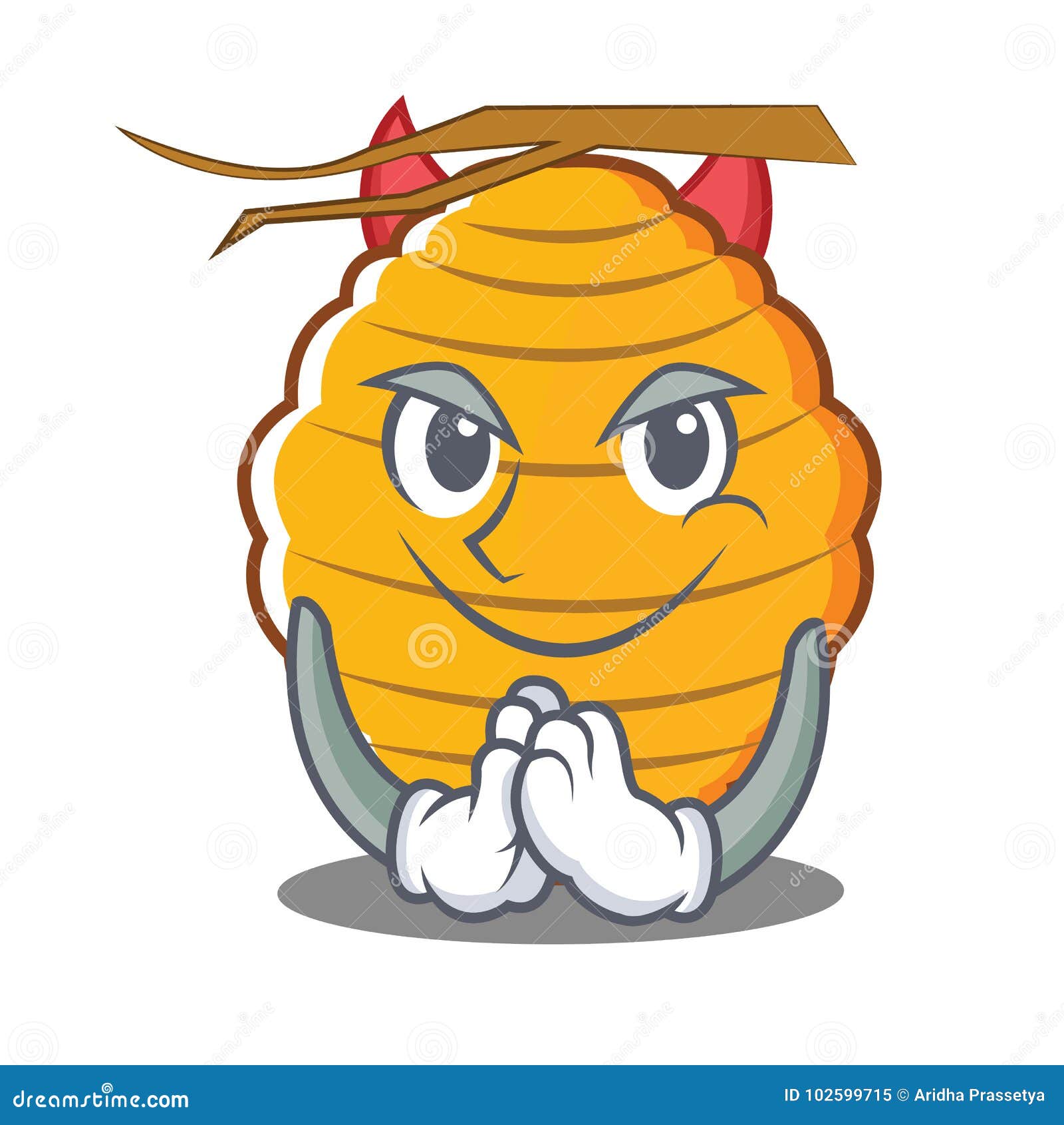 Devil Bee Hive Character Cartoon Stock Vector - Illustration of leaf ...
