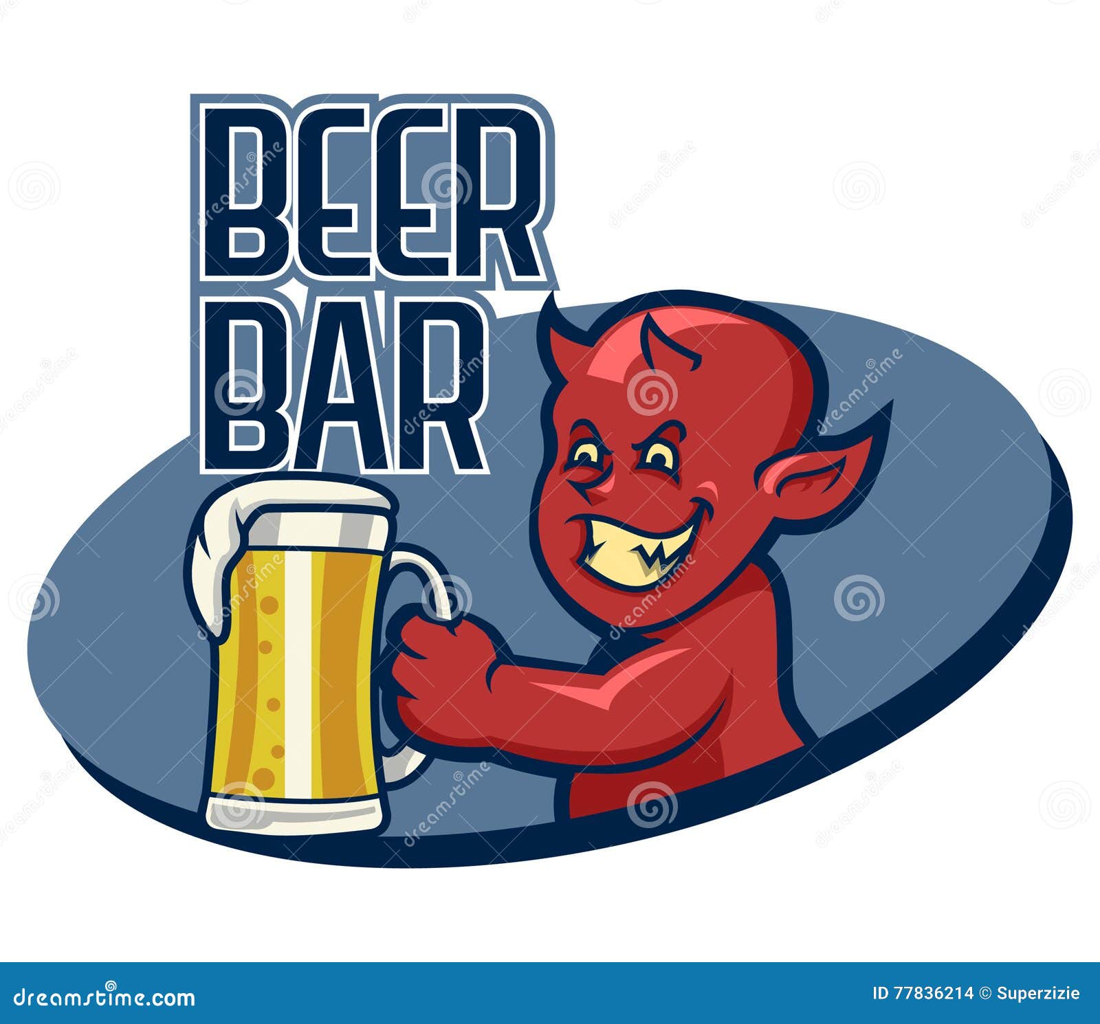 Devil Beer Bar stock vector. Illustration of glass, illustrations ...