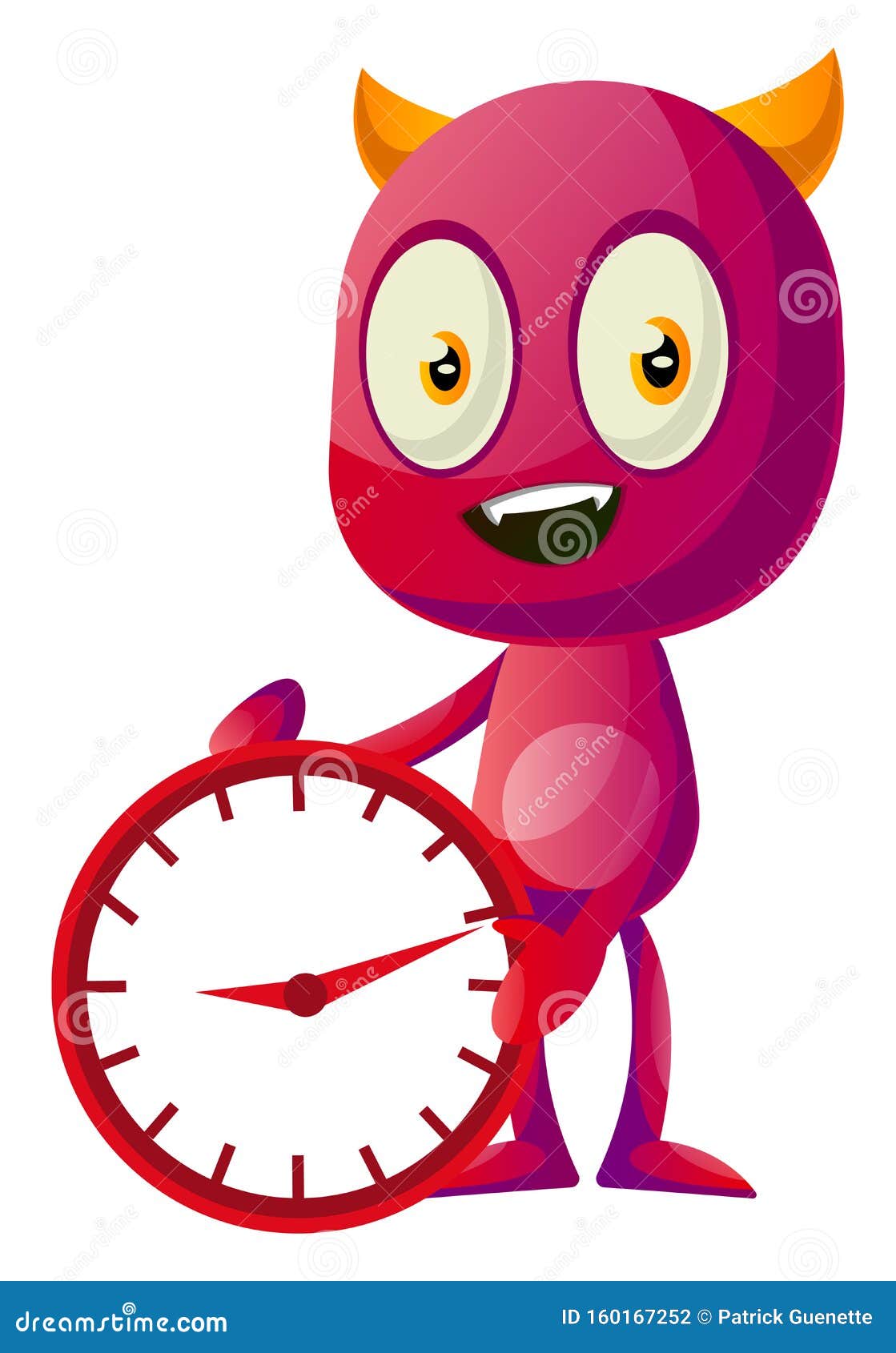 Devil with Big Clock, Illustration, Vector Stock Vector - Illustration ...