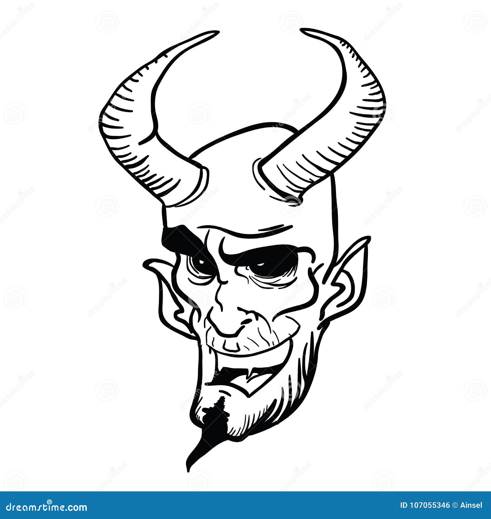 Devil1 black stock vector. Illustration of evil, horror - 107055346