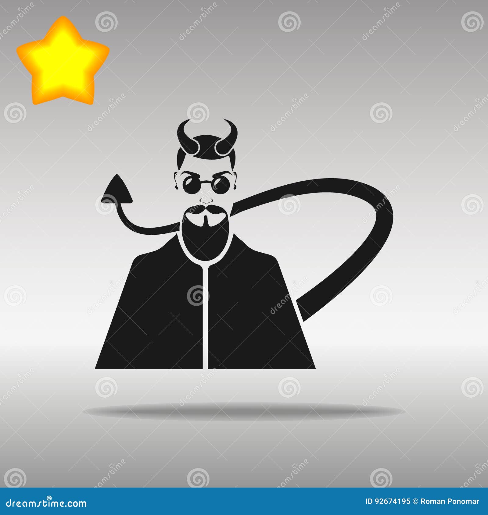 Devil Black Icon Button Logo Symbol Stock Vector - Illustration of evil ...