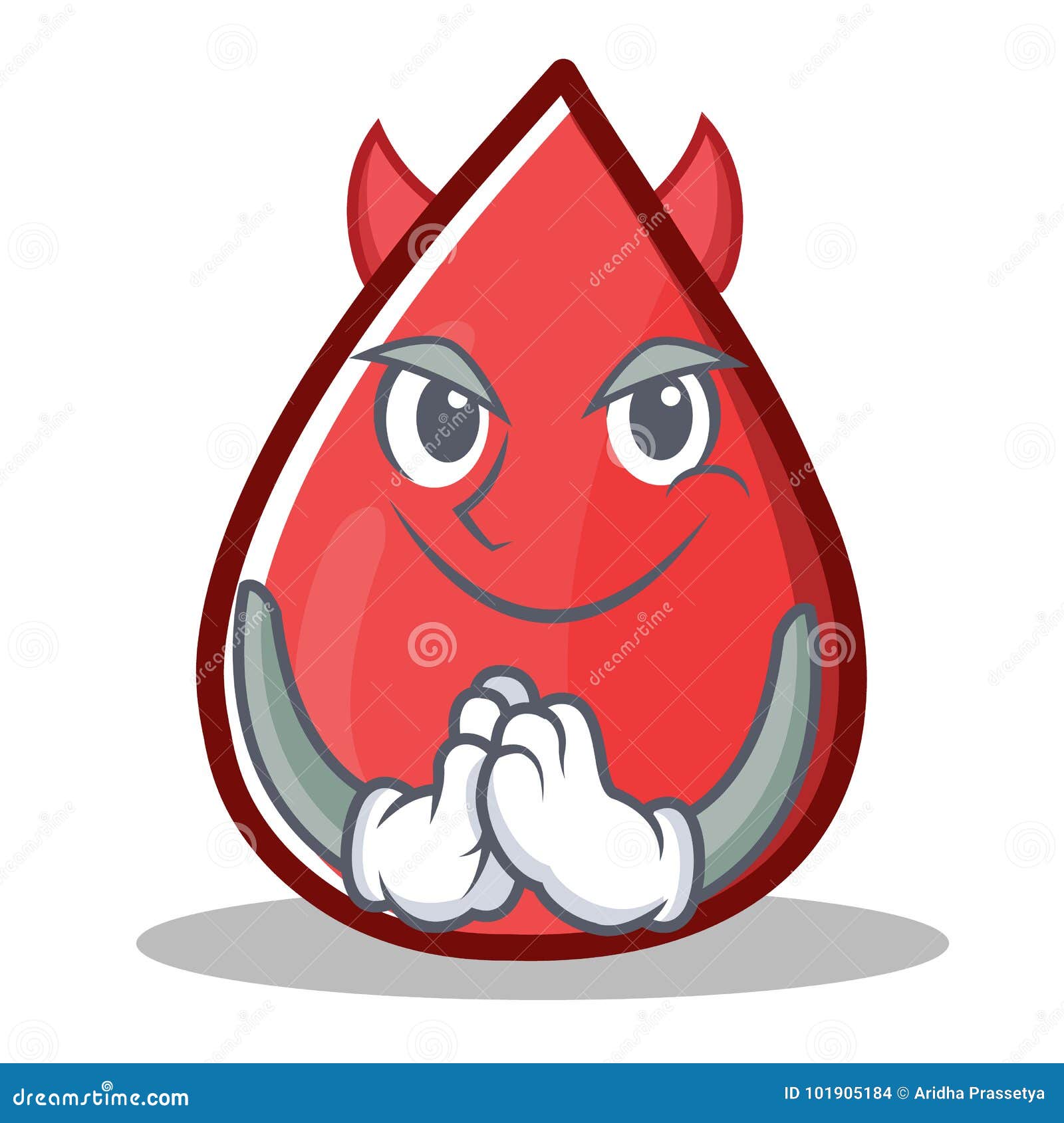 Devil Blood Drop Cartoon Mascot Character Stock Vector - Illustration ...