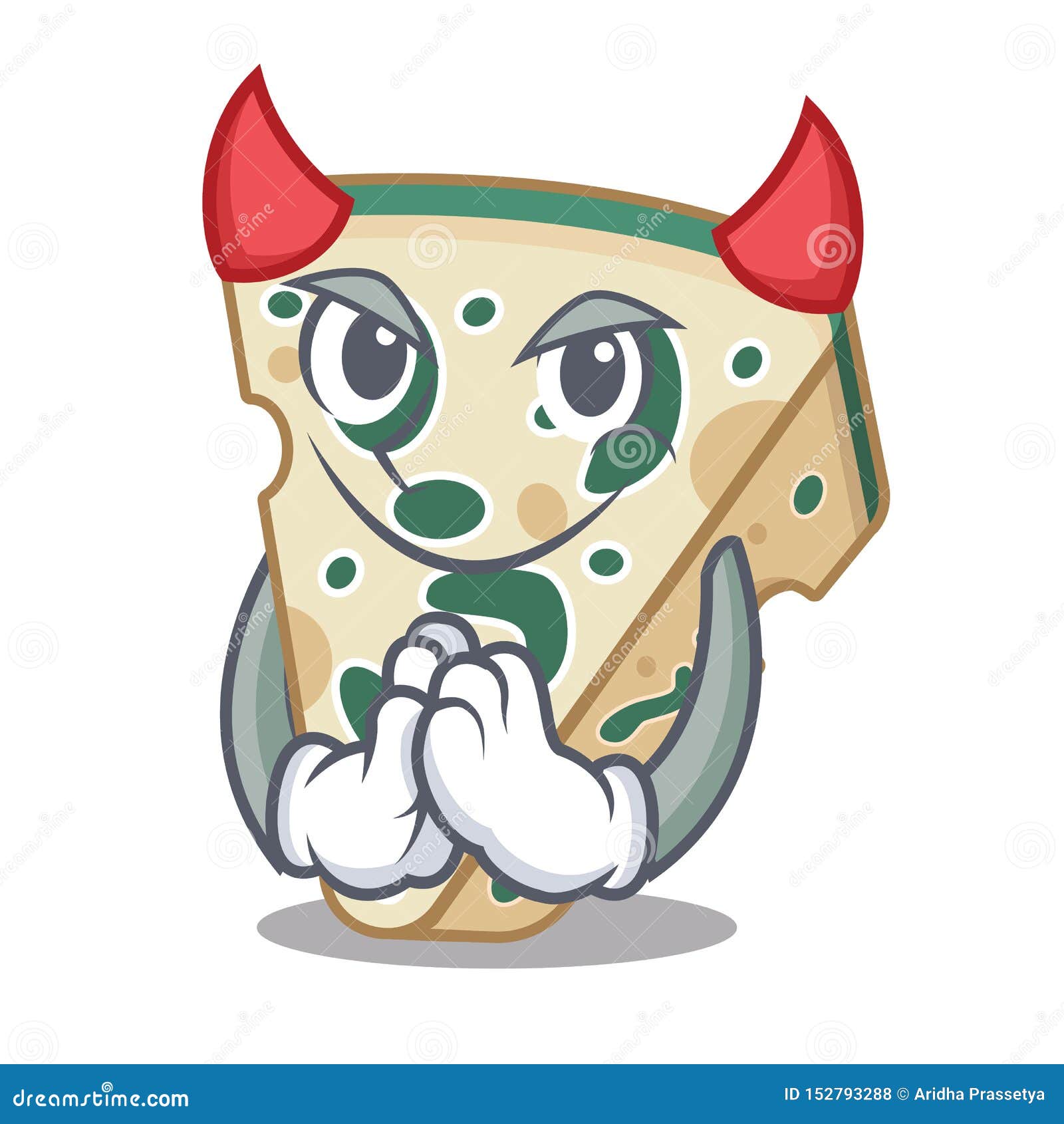 Devil Blue Cheese in the Character Fridge Stock Vector - Illustration ...