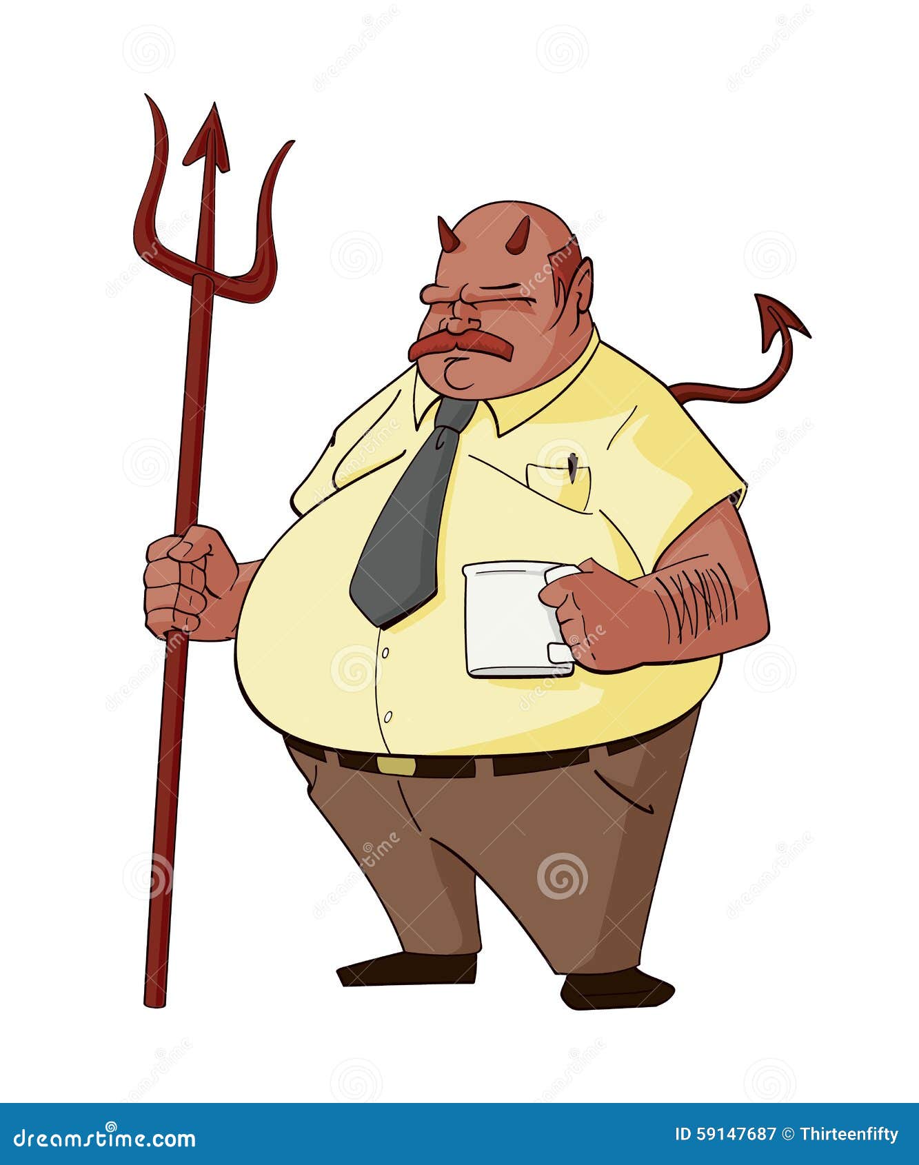 Devil Boss stock vector. Illustration of horns, work - 59147687