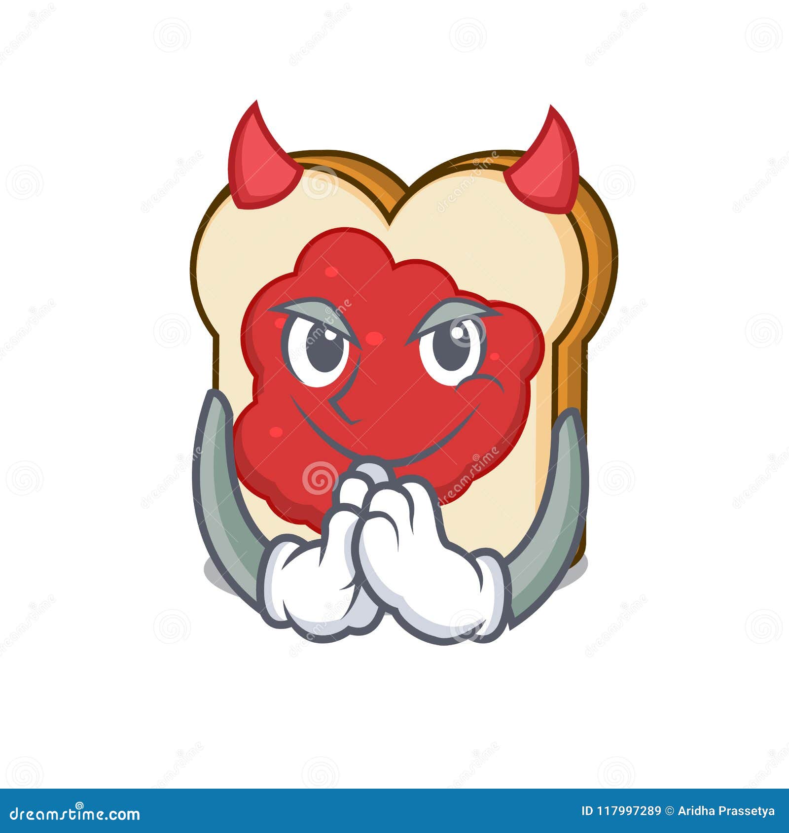 Devil Bread with Jam Mascot Cartoon Stock Vector - Illustration of ...