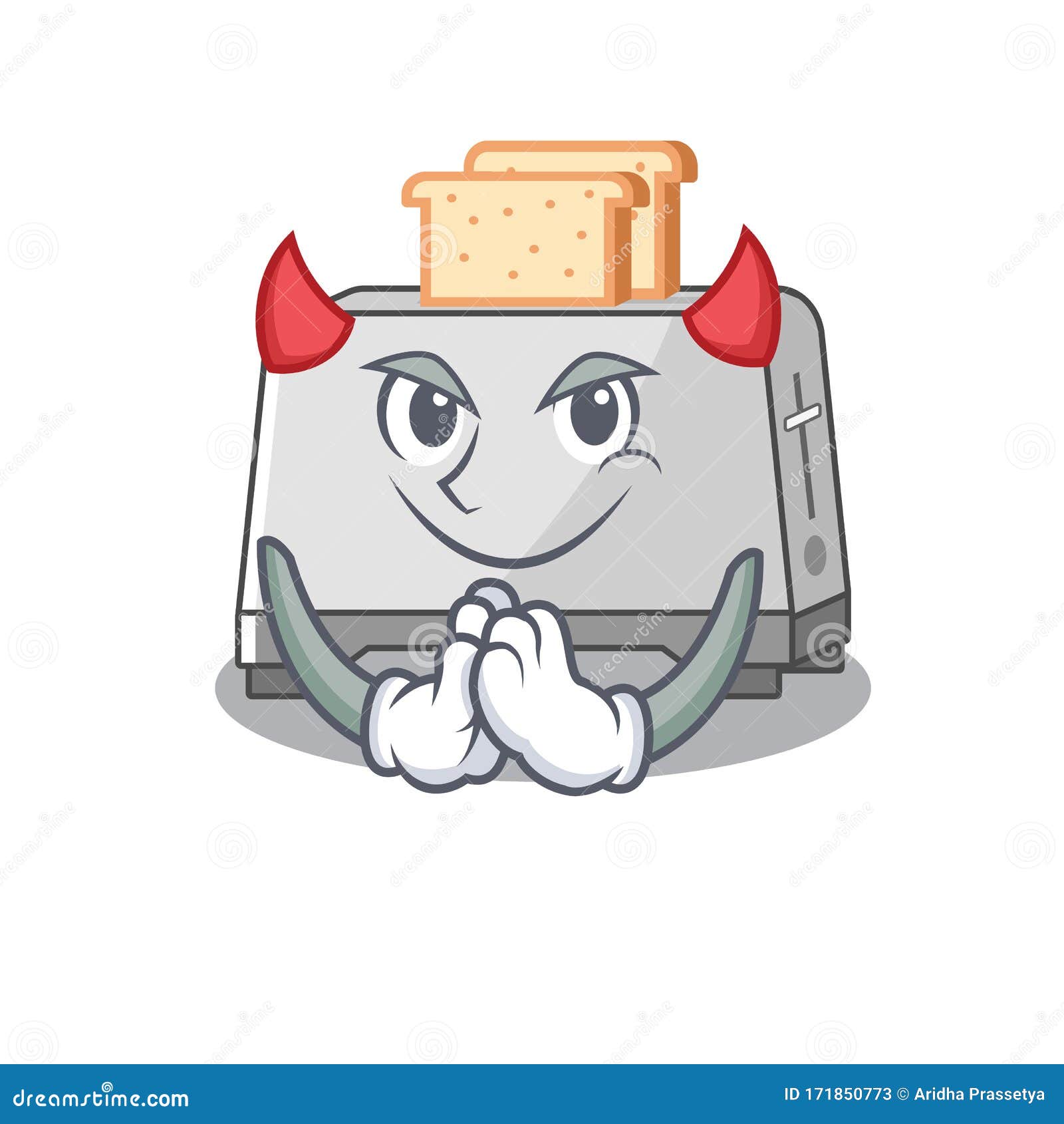 Devil Bread Toaster Cartoon in Character Design Stock Vector ...
