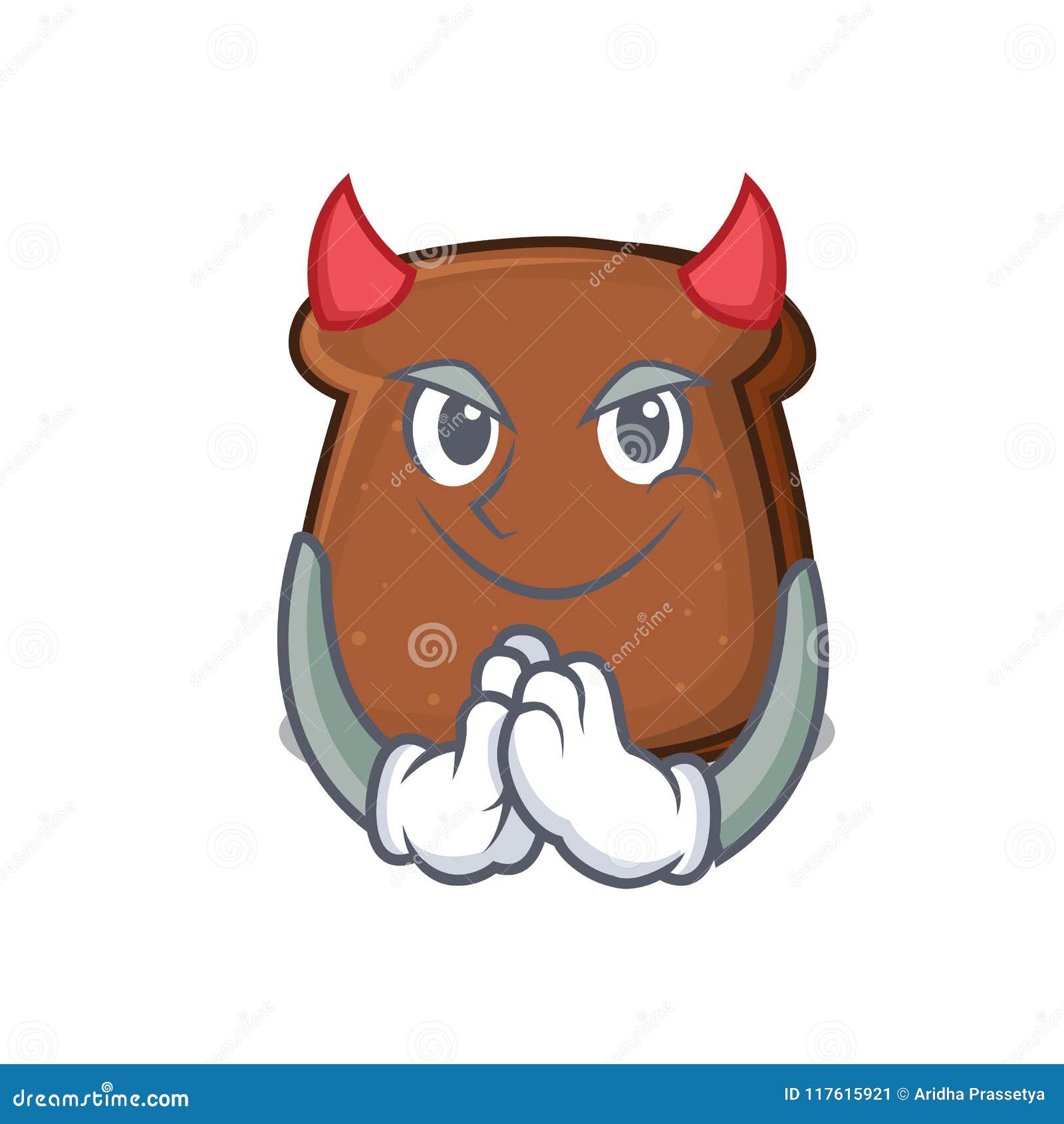 Devil Brown Bread Mascot Cartoon Stock Vector - Illustration of happy ...