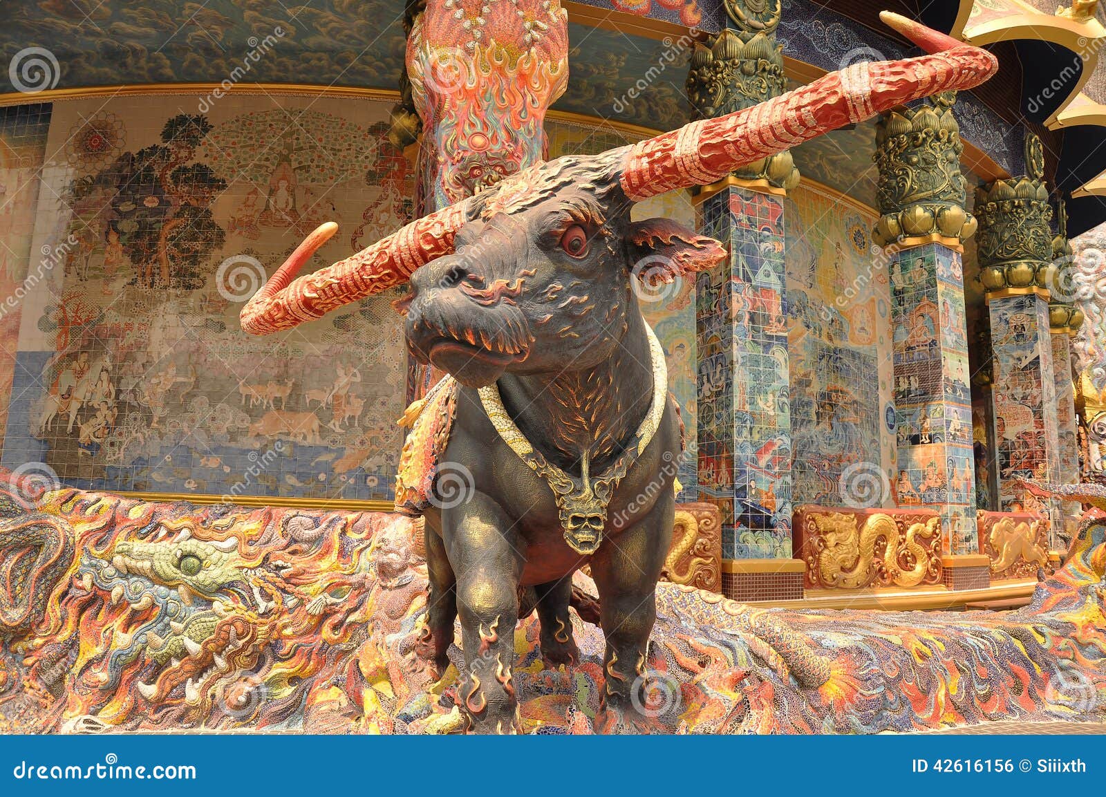 Devil Buffalo Statue stock photo. Image of abstract, gothic - 42616156