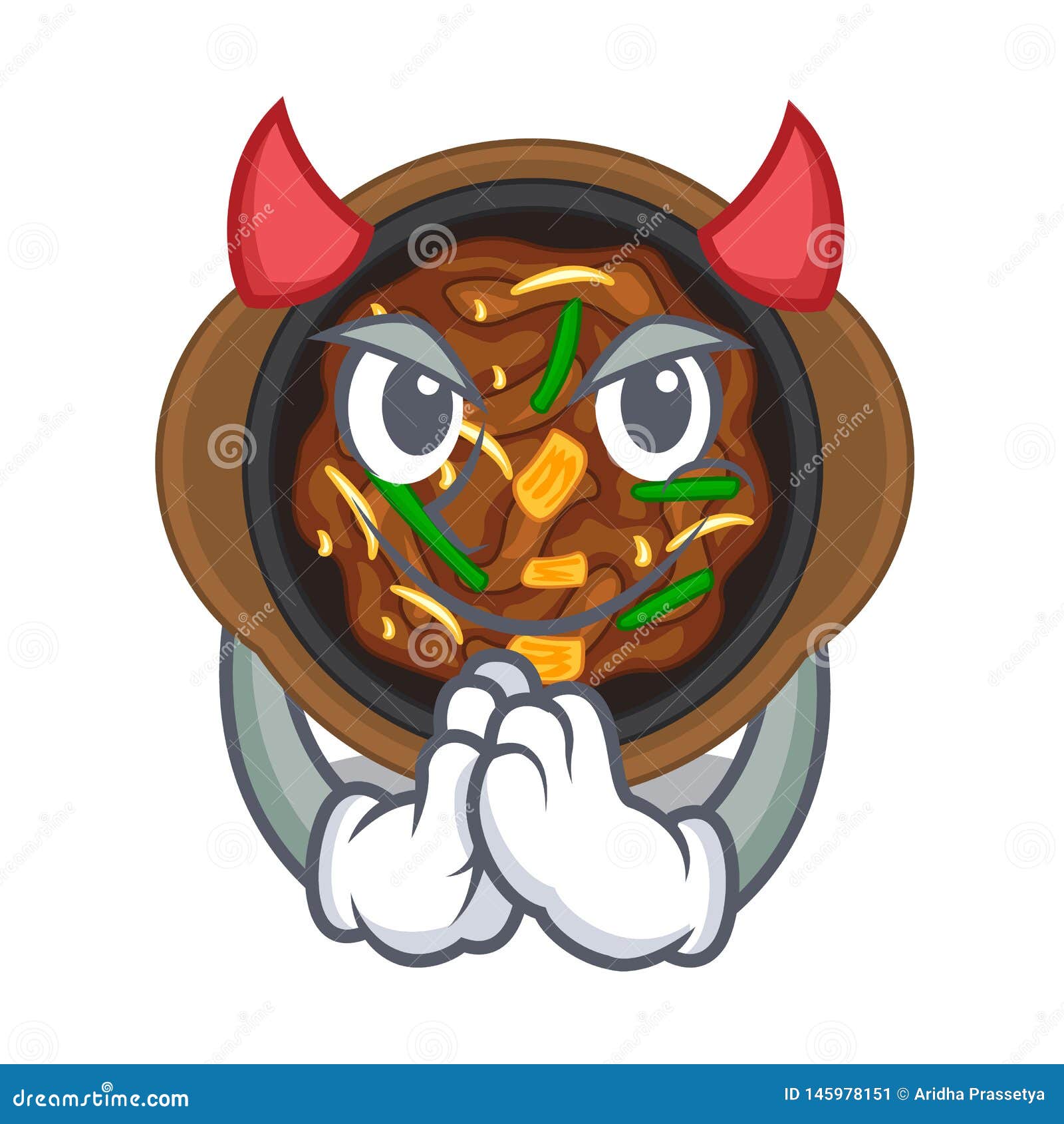 Devil Bulgogi in the a Cartoon Shape Stock Vector - Illustration of ...
