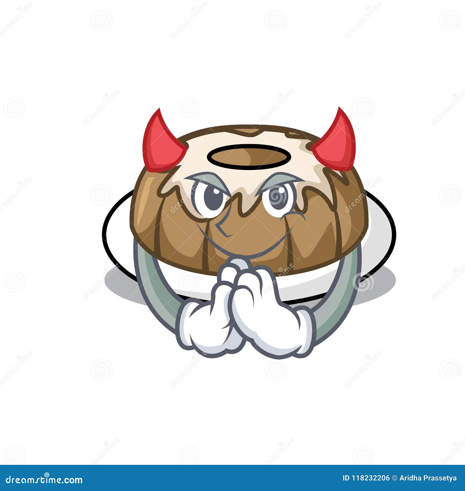 Devil Bundt Cake Mascot Cartoon Stock Vector - Illustration of funny ...