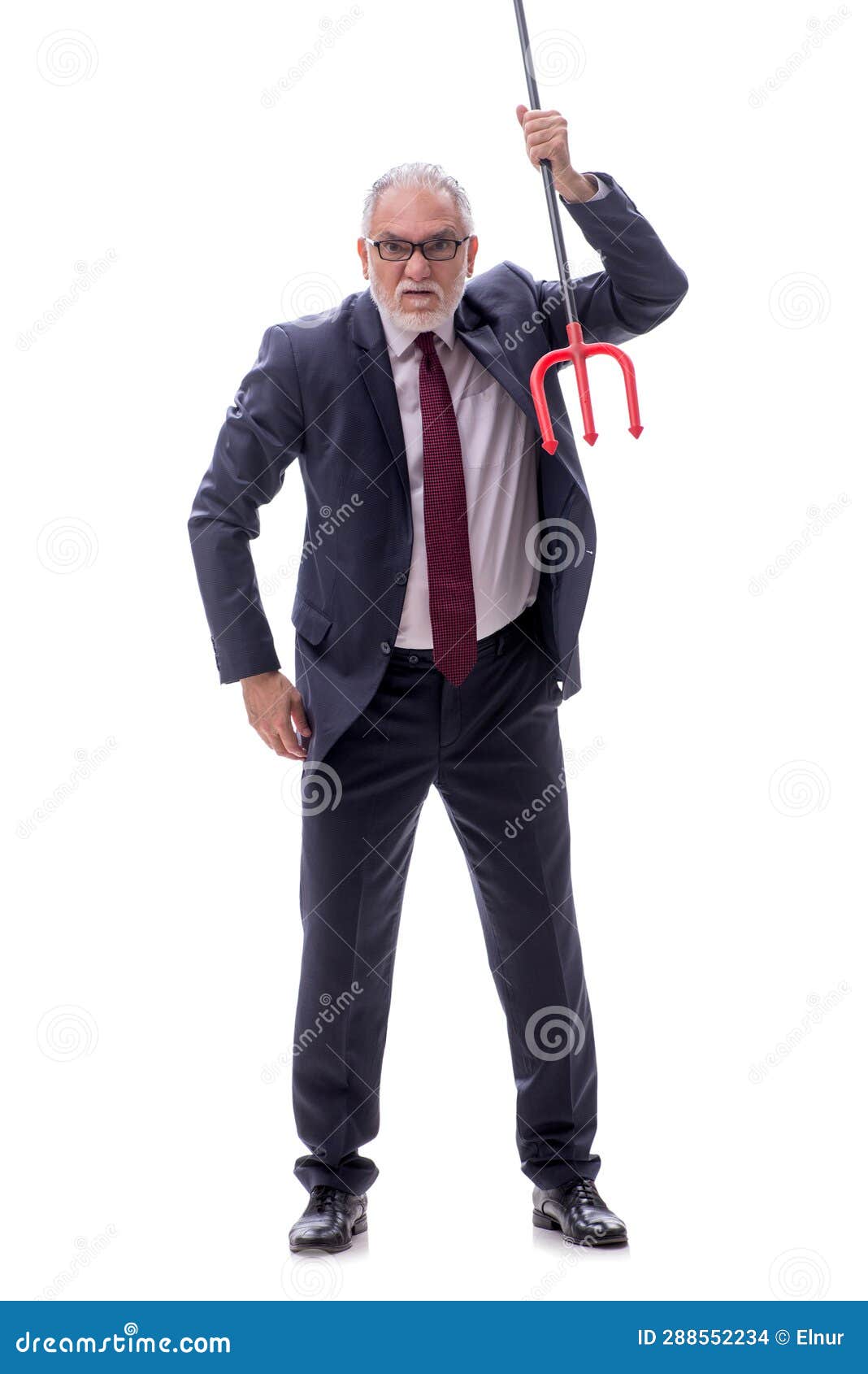 Devil Businessman Isolated on White Stock Photo - Image of bossy ...