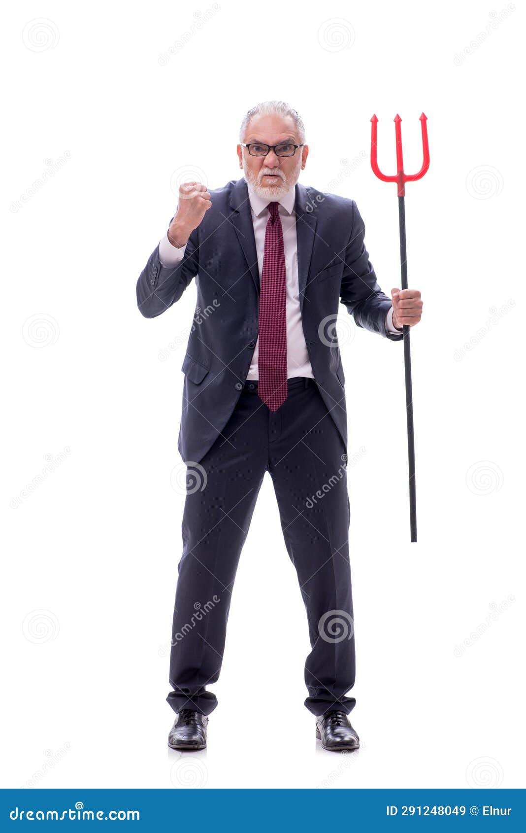 Devil Businessman Isolated on White Stock Image - Image of director ...