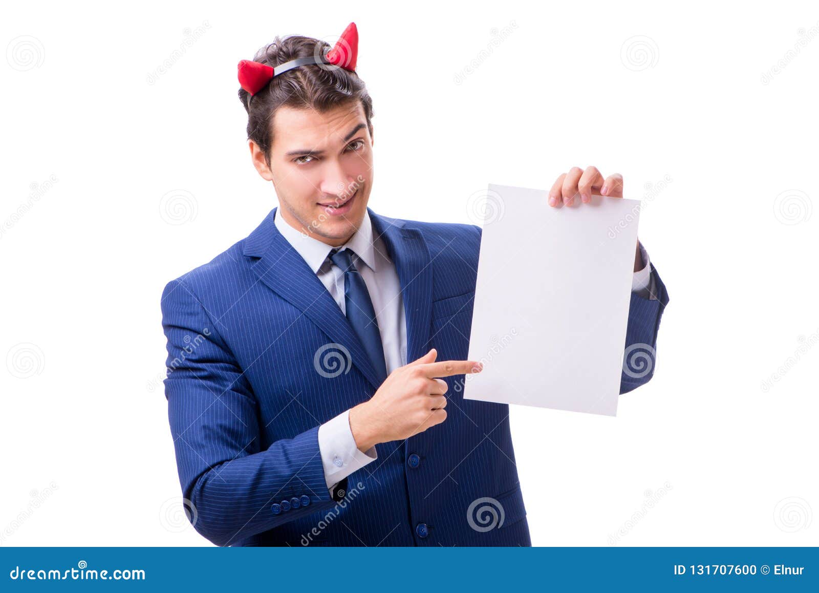 The Devil Businessman Isolated on White Background Stock Photo - Image ...