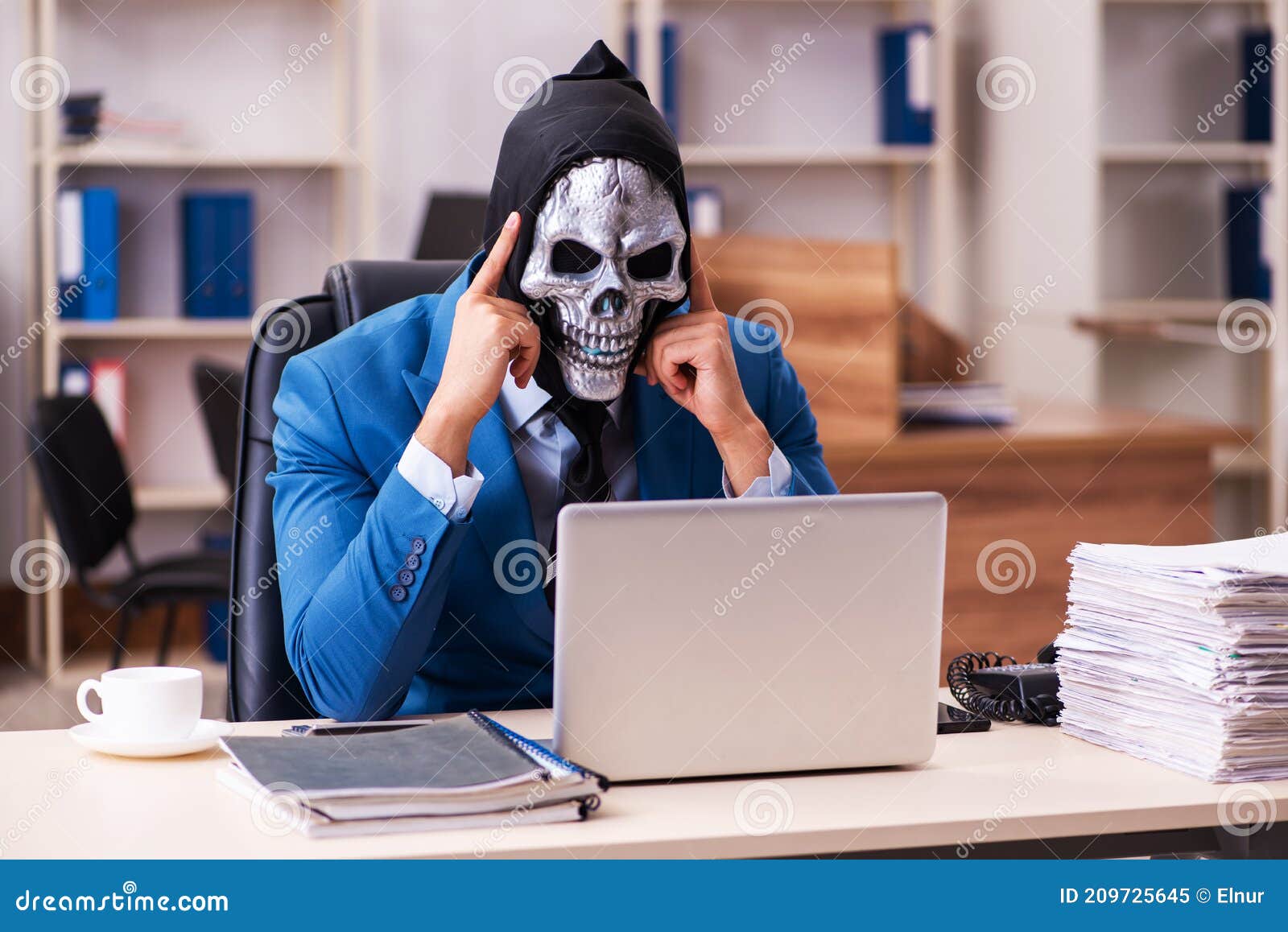 Devil Businessman Working in the Office Stock Image - Image of demon ...