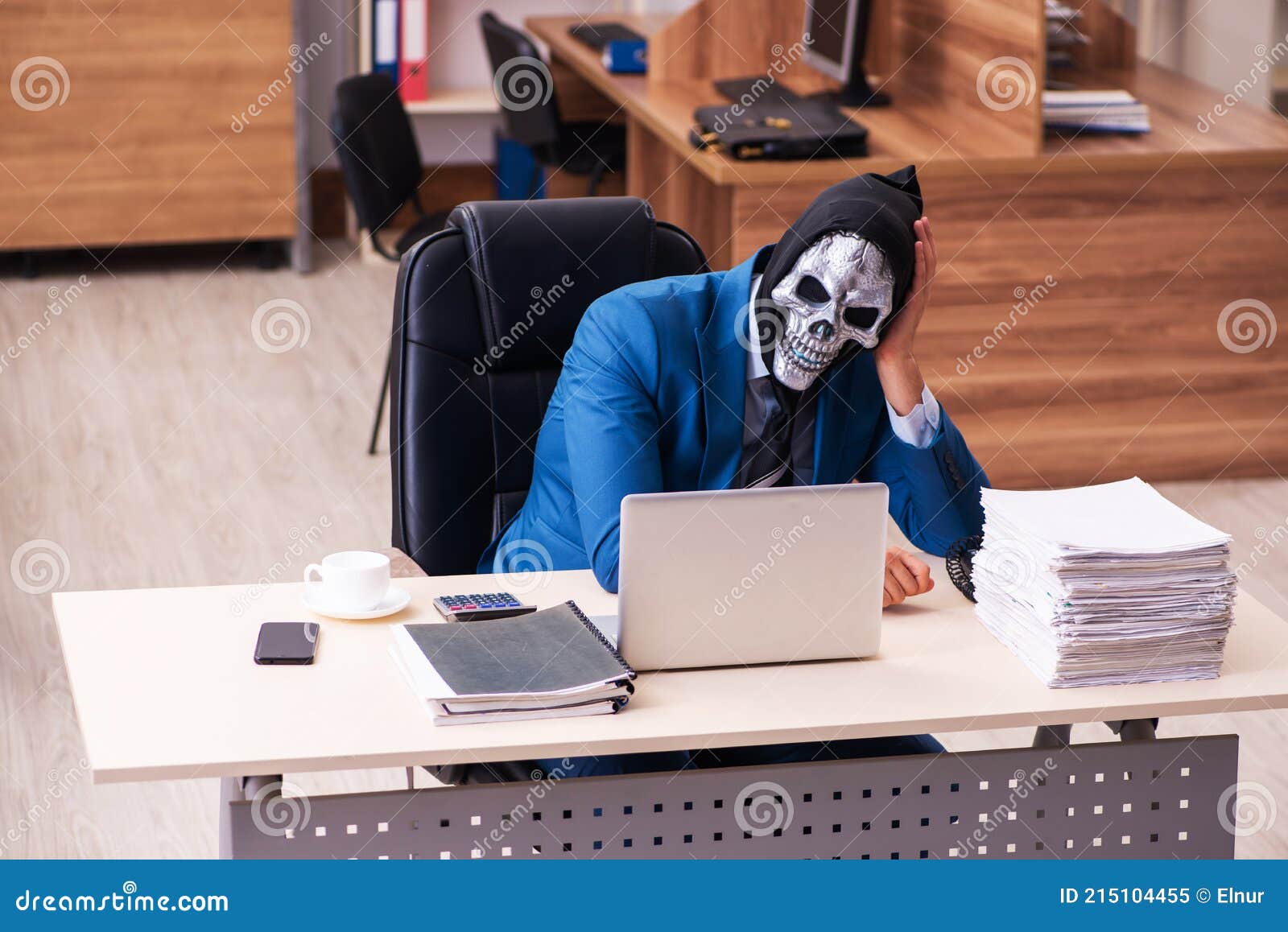 Devil Businessman Working in the Office Stock Image - Image of spooky ...