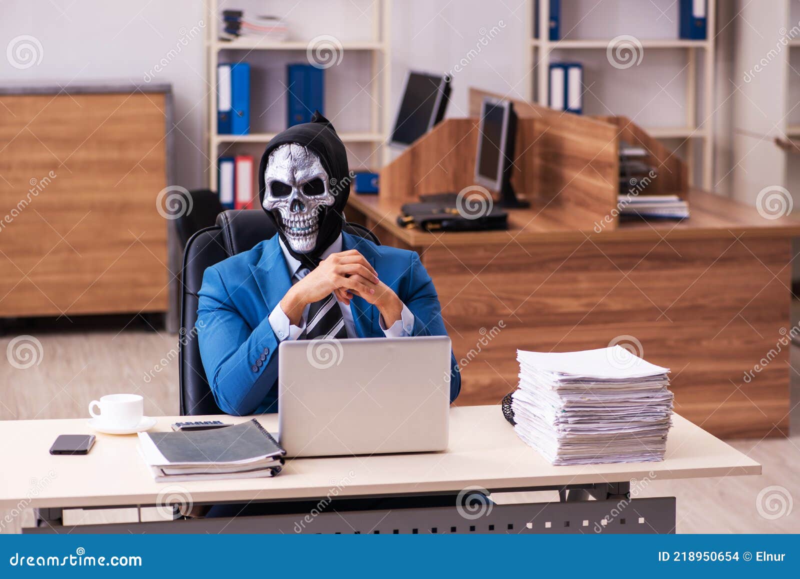 Devil Businessman Working in the Office Stock Photo - Image of scary ...