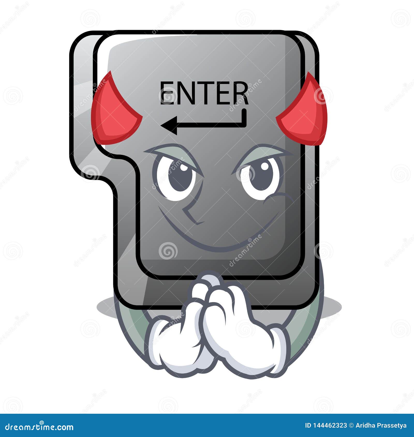 Devil Button F5 In The Shape Cartoon Vector Illustration ...