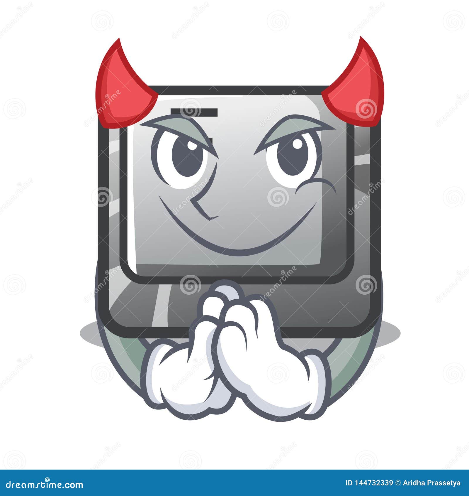 Devil Button F Installed on Cartoon Computer Stock Vector ...