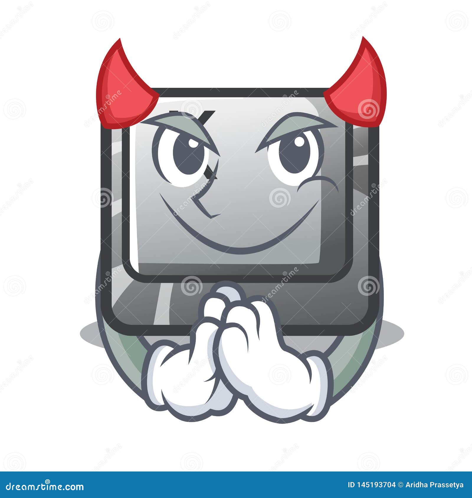 Devil Button K on a Character Computer Stock Vector - Illustration of ...