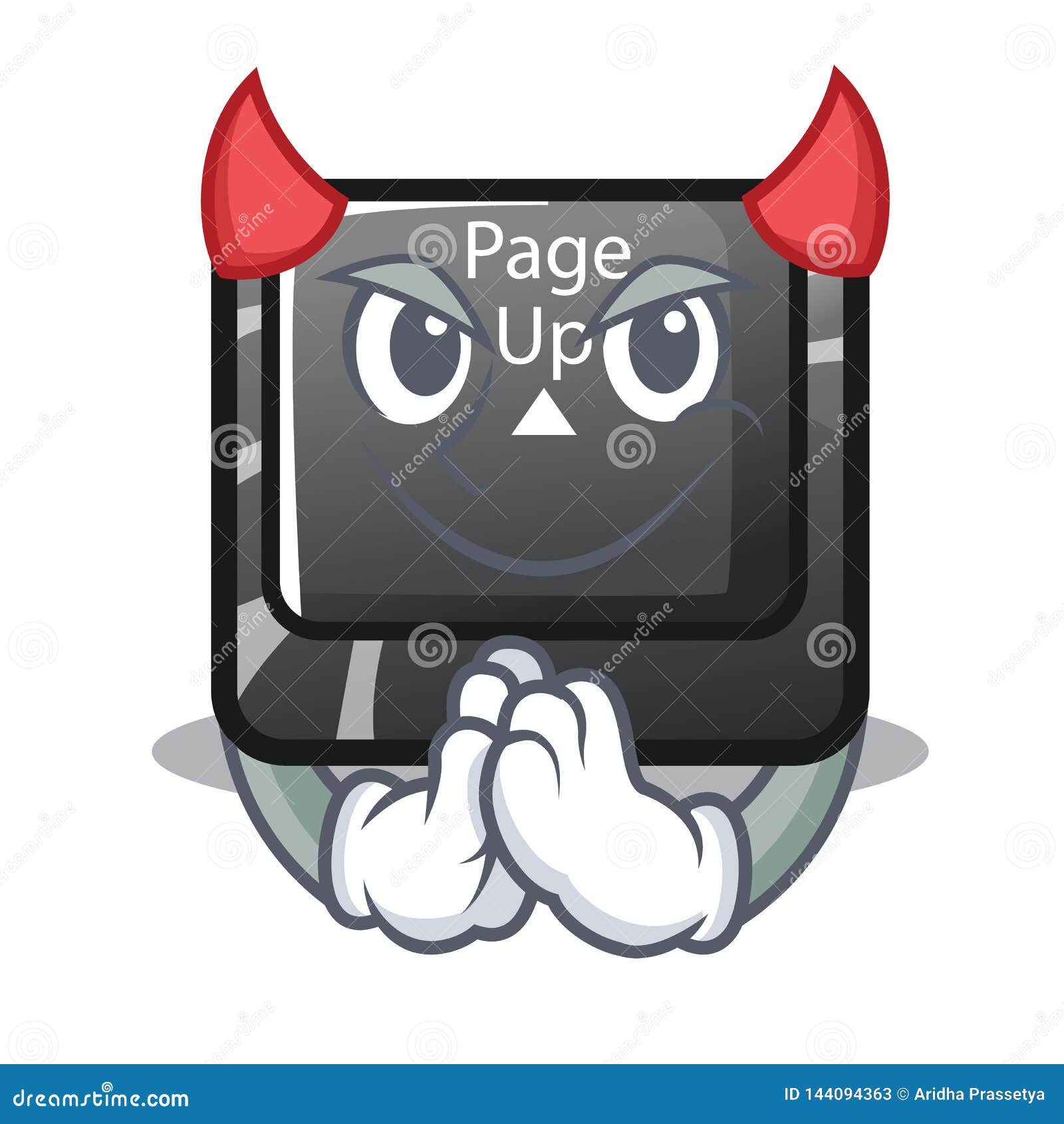 Devil Button Page Up on Computer Cartoon Stock Vector - Illustration of ...