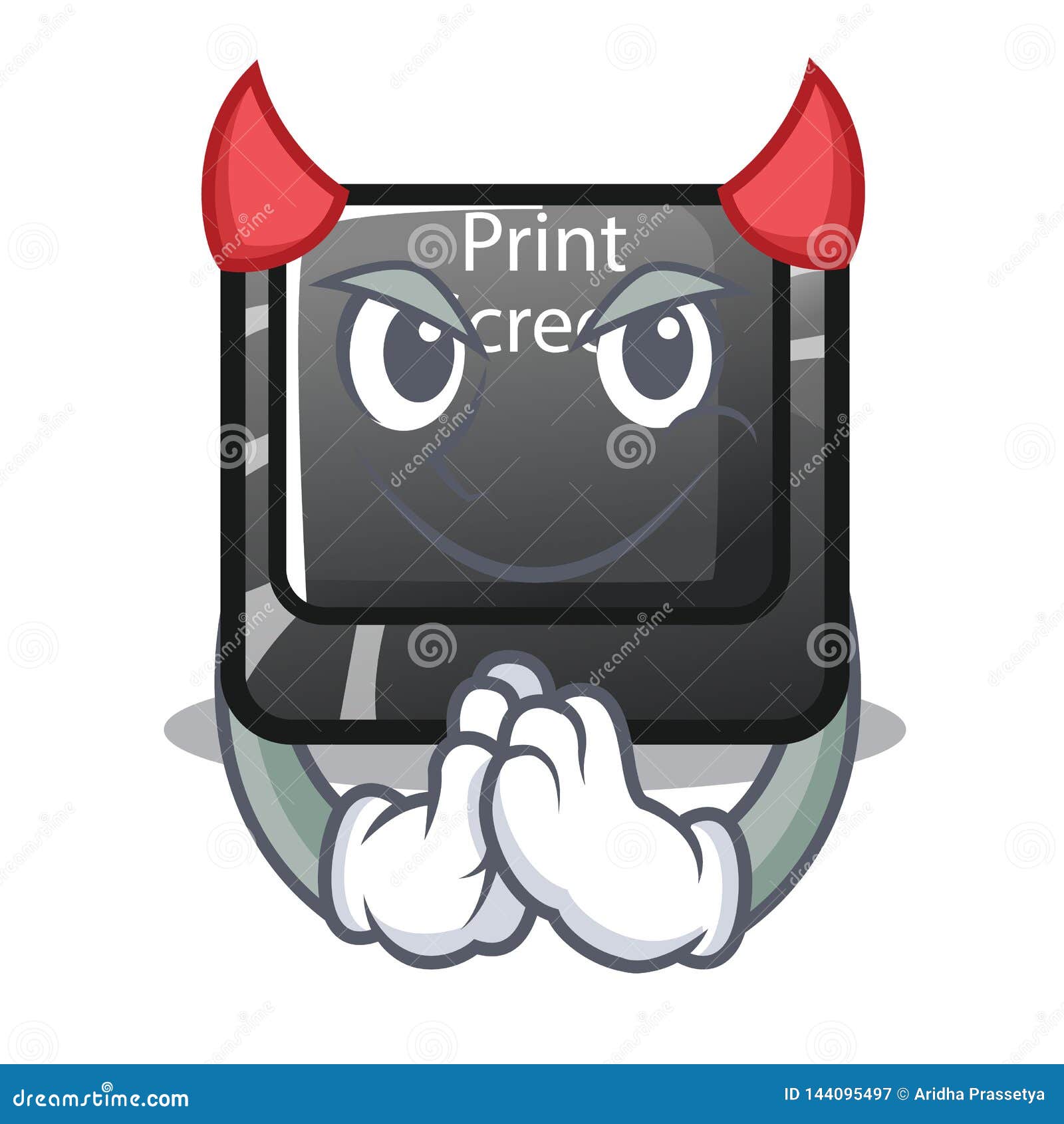 Devil Button Print Screen Isolated with Cartoon Stock Vector ...