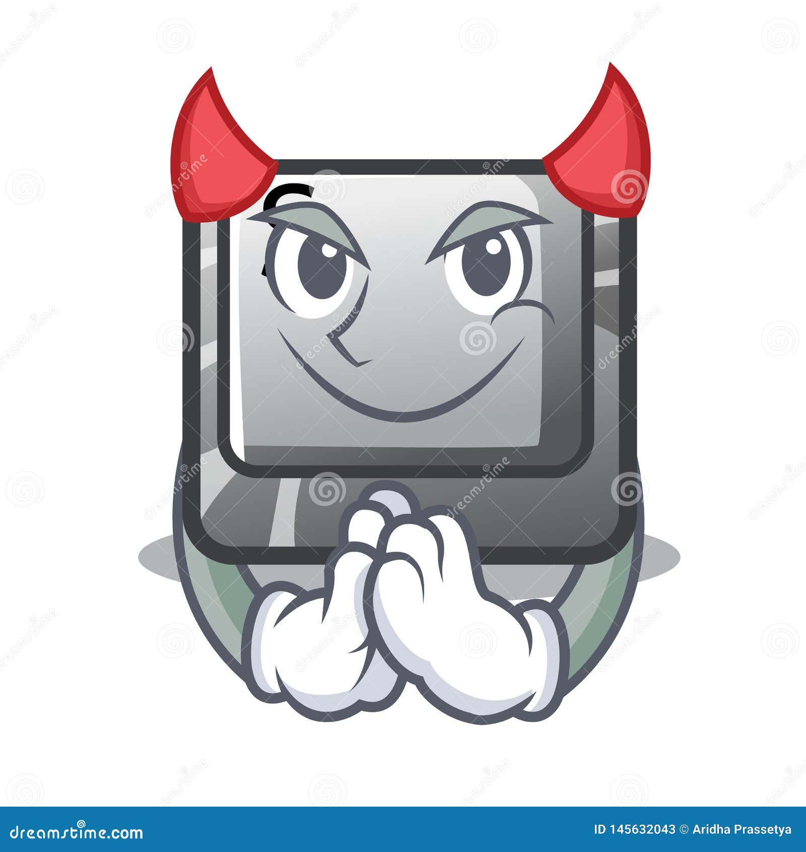 Devil Button S on a Computer Cartoon Stock Vector - Illustration of ...