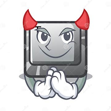 Devil Button T in the Keyboard Cartoon Stock Vector - Illustration of ...