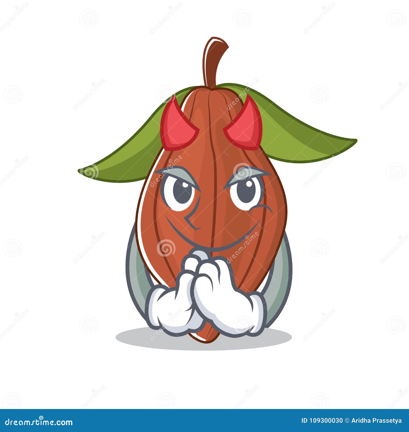 Devil Cacao Bean Mascot Cartoon Stock Vector - Illustration of cooking ...