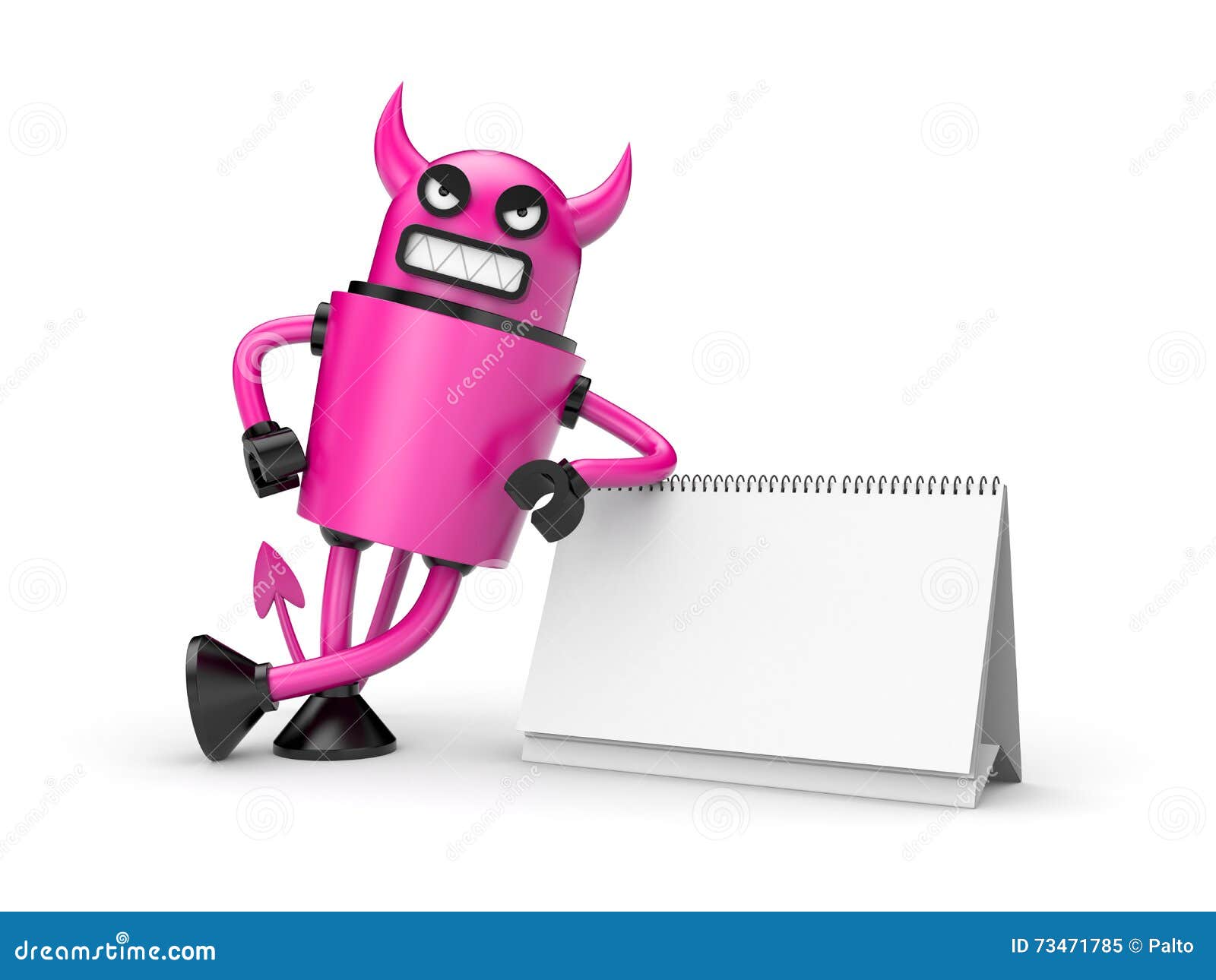 Devil with calendar stock illustration. Illustration of cyber - 73471785
