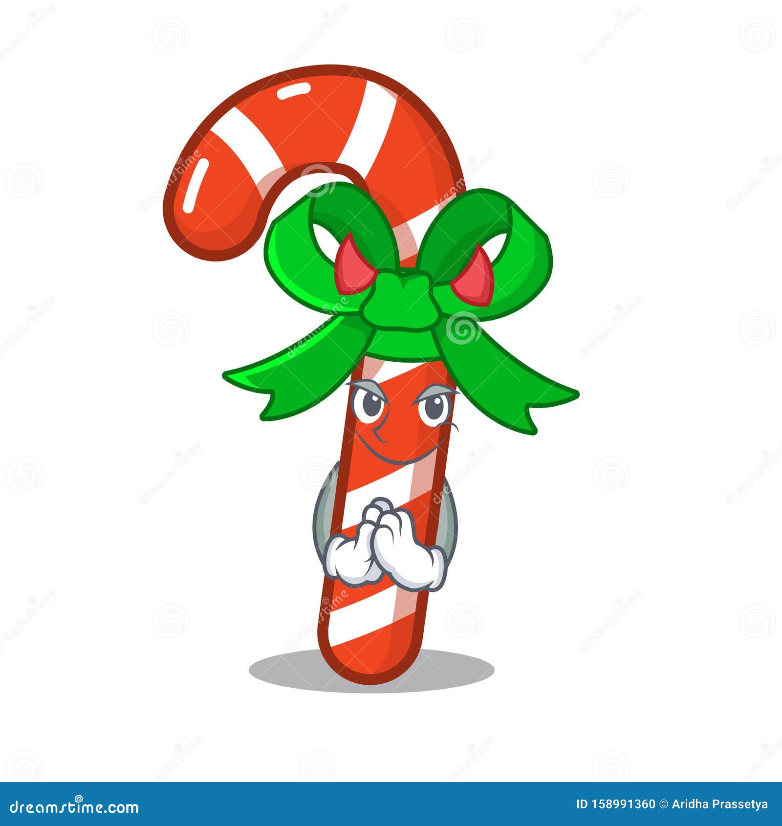 Devil Candy Cane Character Shaped a Cartoon Stock Vector - Illustration ...