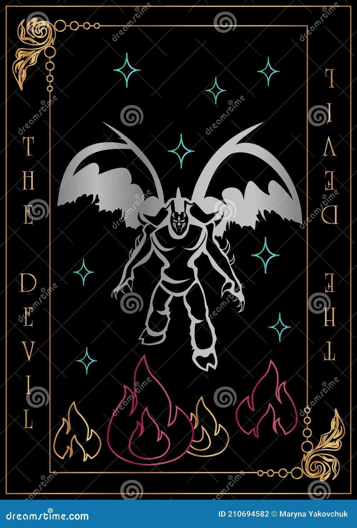 The Devil Card stock vector. Illustration of magic, spirituality ...