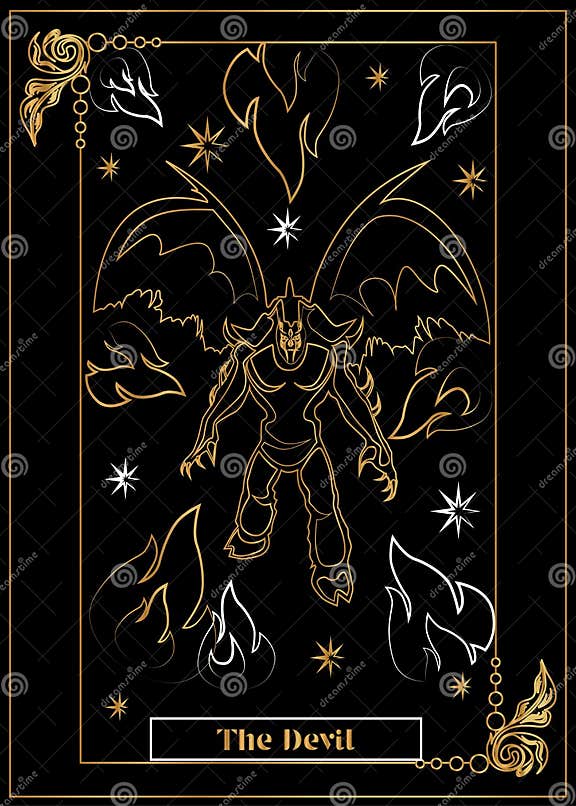 The Devil Card stock illustration. Illustration of arcana - 257497501