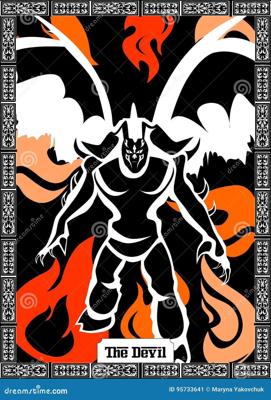 The devil card stock vector. Illustration of magician - 95733641