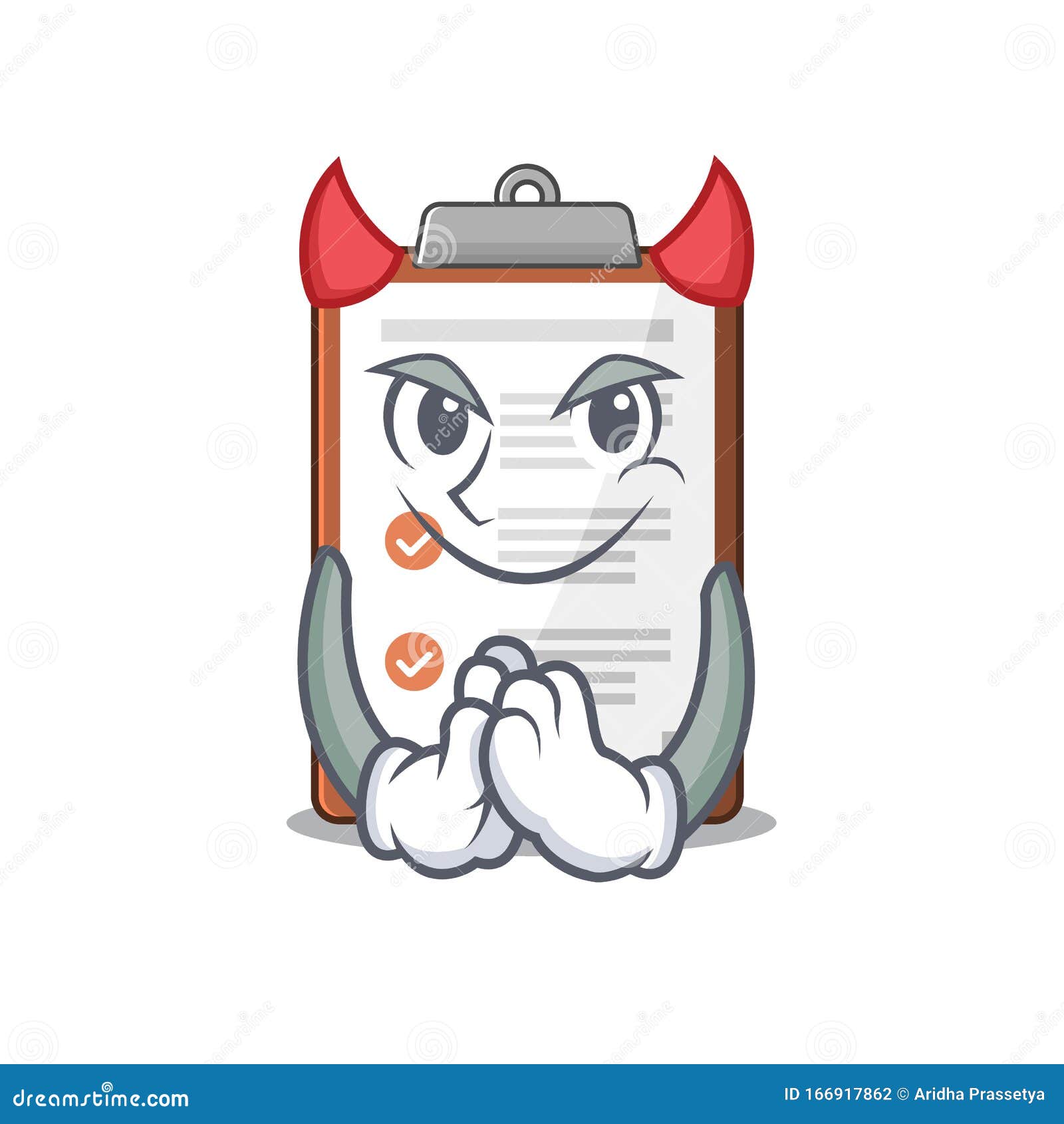 Devil Cartoon Character of Clipboard Scroll Design Stock Vector ...