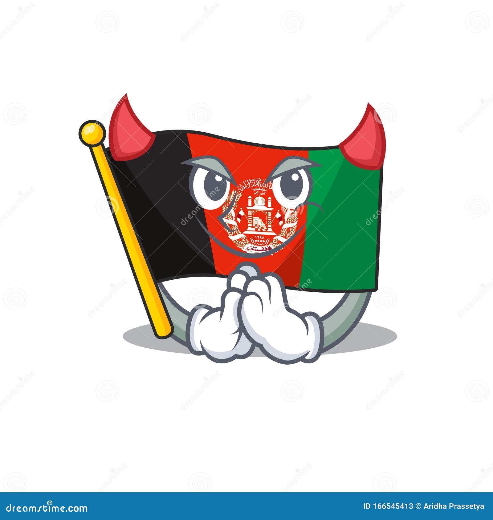 Devil Cartoon Character of Flag Afghanistan Scroll Design Stock Vector ...