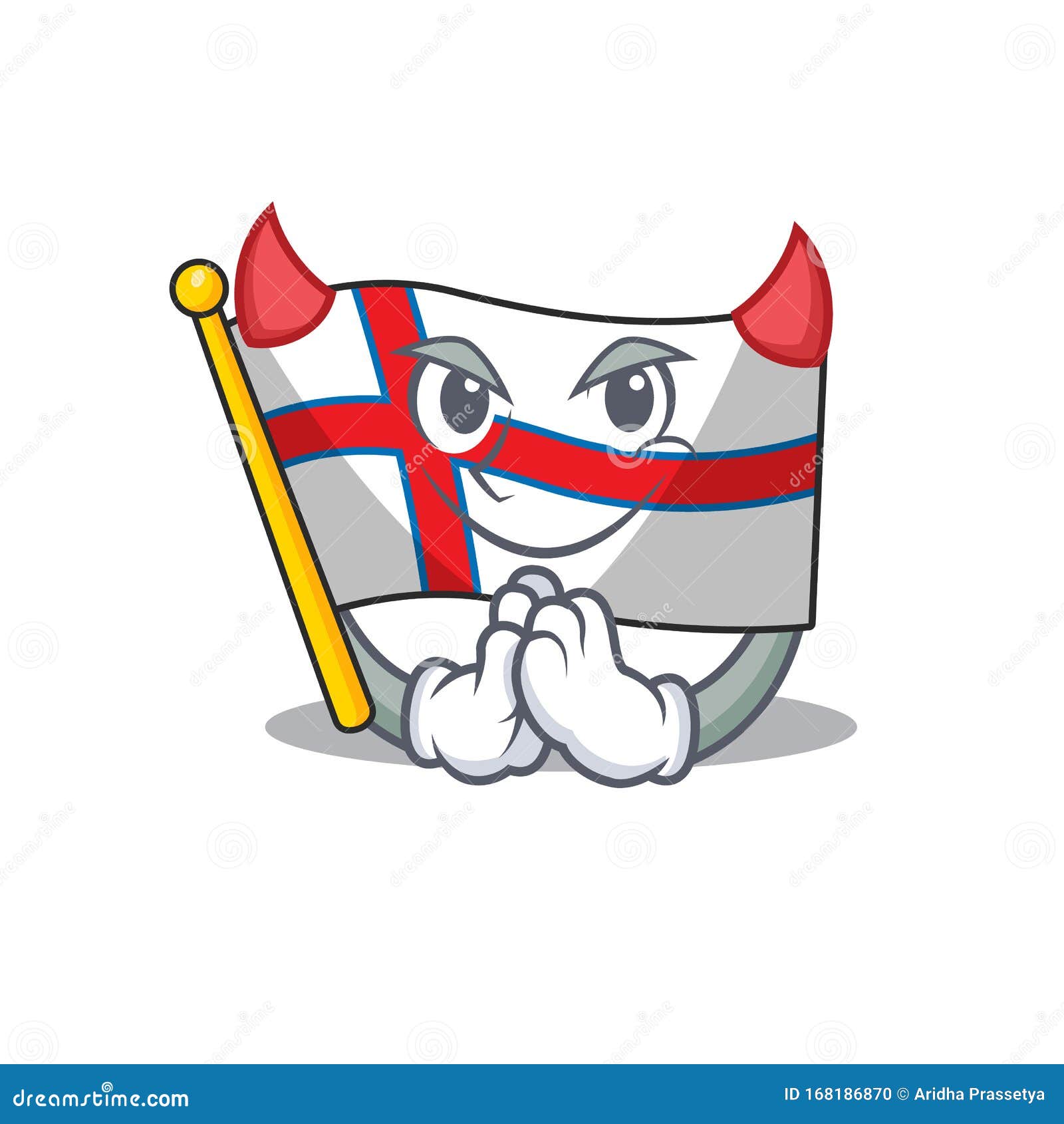 Devil Cartoon Character of Flag Faroe Island Scroll Design Stock Vector ...